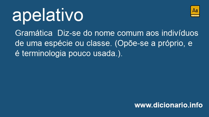 Significado de Apelativo