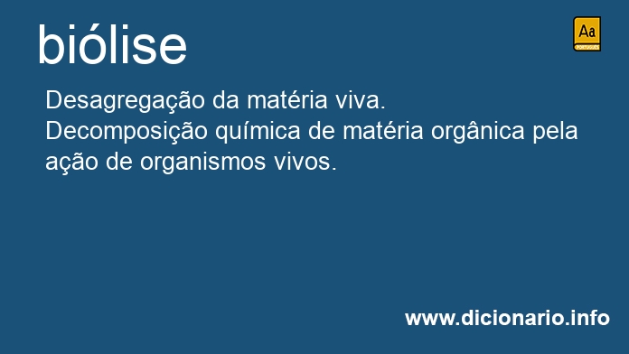 Significado de Biólise