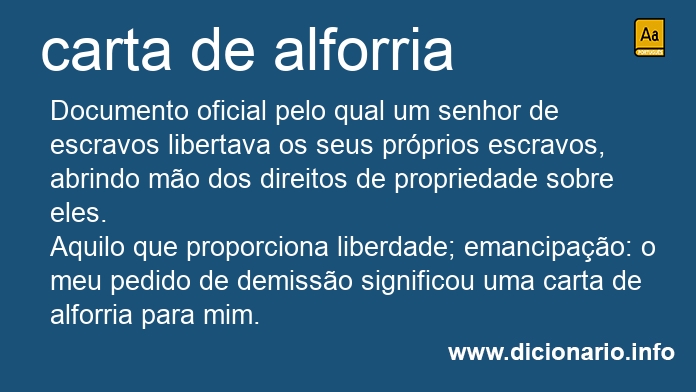 Significado de Carta de alforria