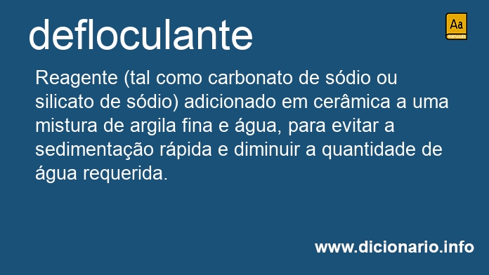 Significado de Defloculante