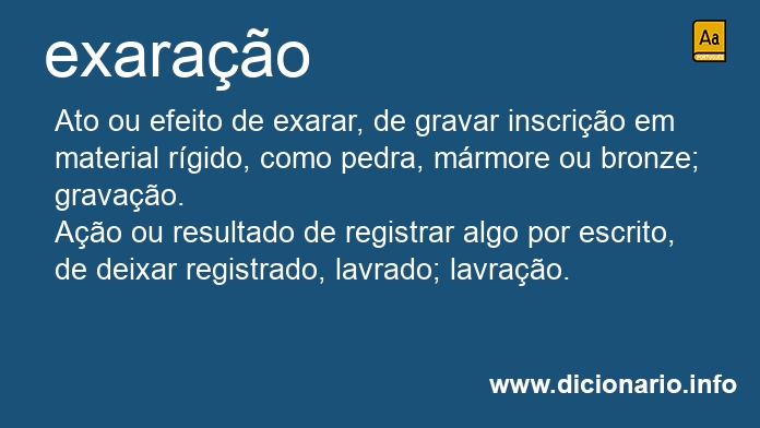 Significado de Exaração