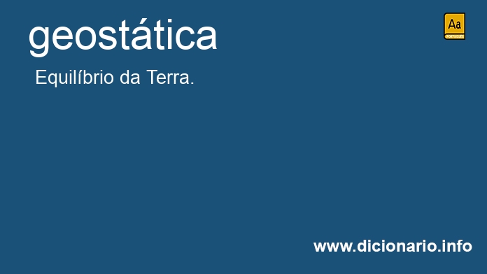 Significado de Geostática