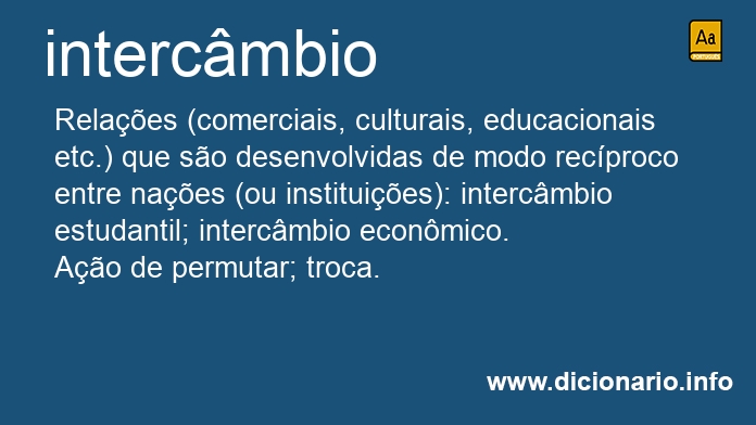 Significado de Intercâmbio