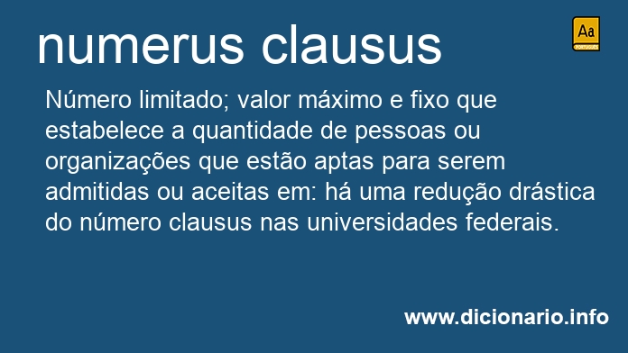 Significado de Numerus clausus