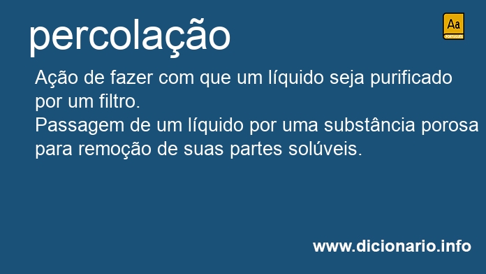 Significado de Percolação