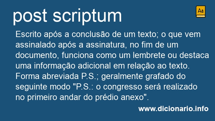 Significado de Post scriptum