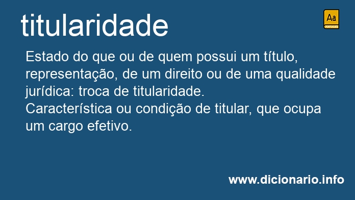 Significado de Titularidade