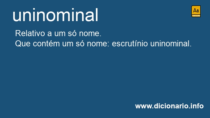 Significado de Uninominais