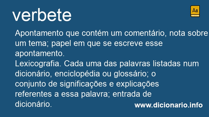 Significado de Verbete